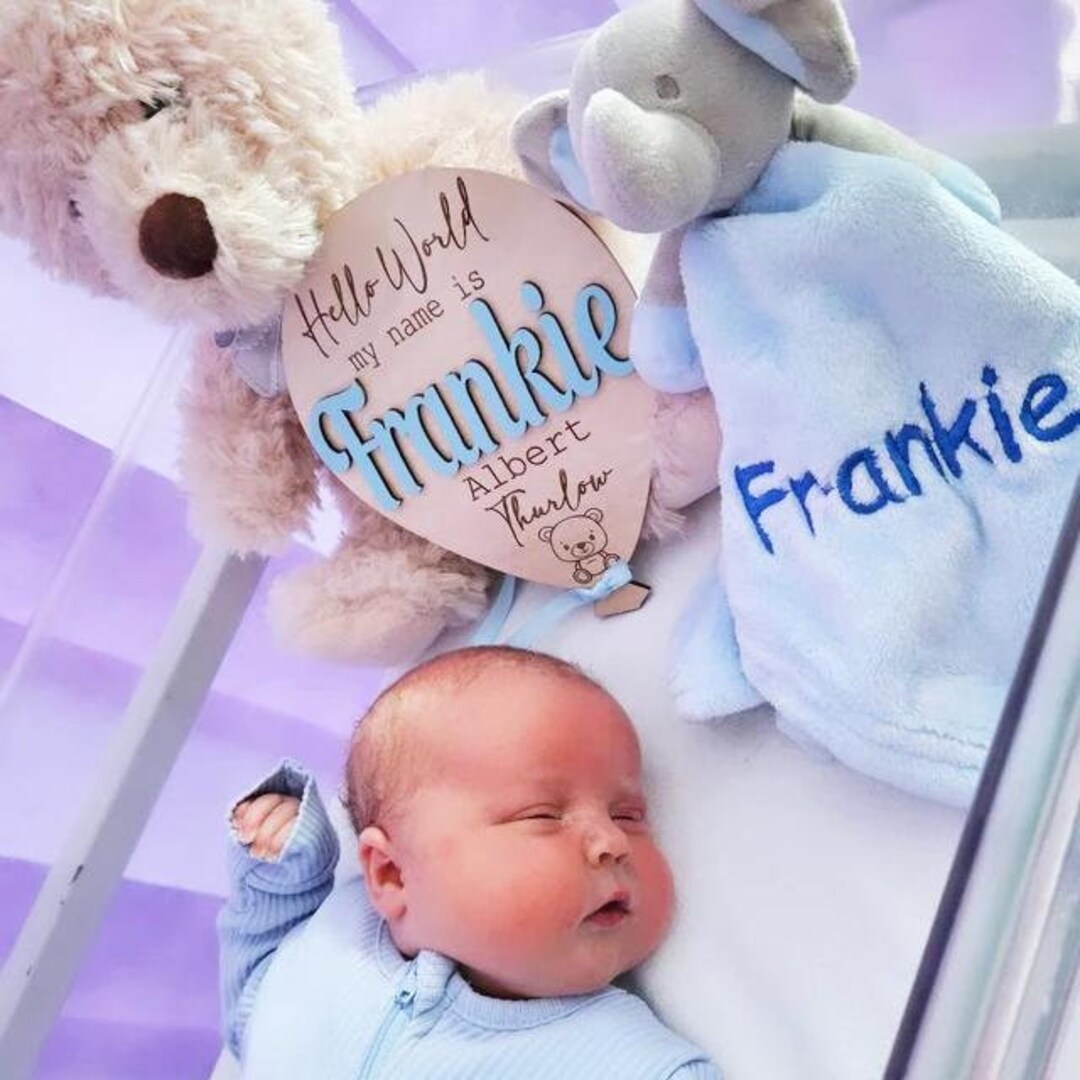 Baby Name Announcement Sign Hello My Name is Sign, Welcome to the World ...