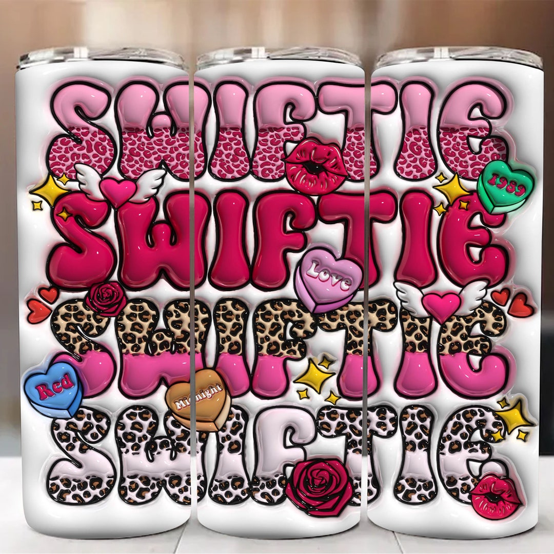 3D Swiftie Leopard Inflated Tumbler Wrap, Swiftie Heart Puffy Tumbler ...