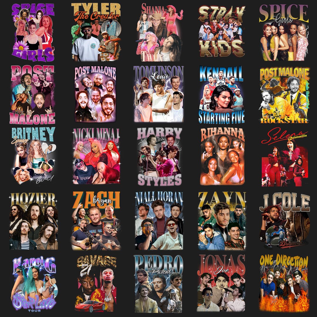 85 Bundle Bootleg Style Designs, Hip-Hop-Design-Bundle, T-Shirt-Designs ...