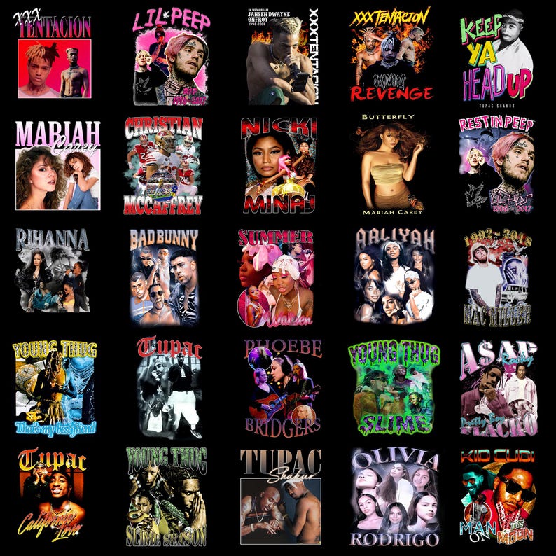 Bundle Hiphop Bootleg Style Designs, Hip Hop Design PNG, Hip Hop Shirt ...