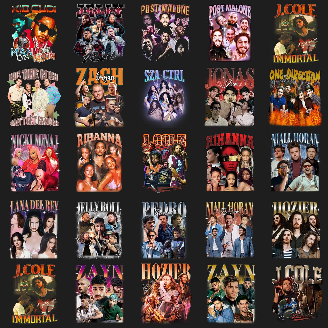 85 Bundle Bootleg Style Designs, Hip-Hop-Design-Bundle, T-Shirt-Designs ...