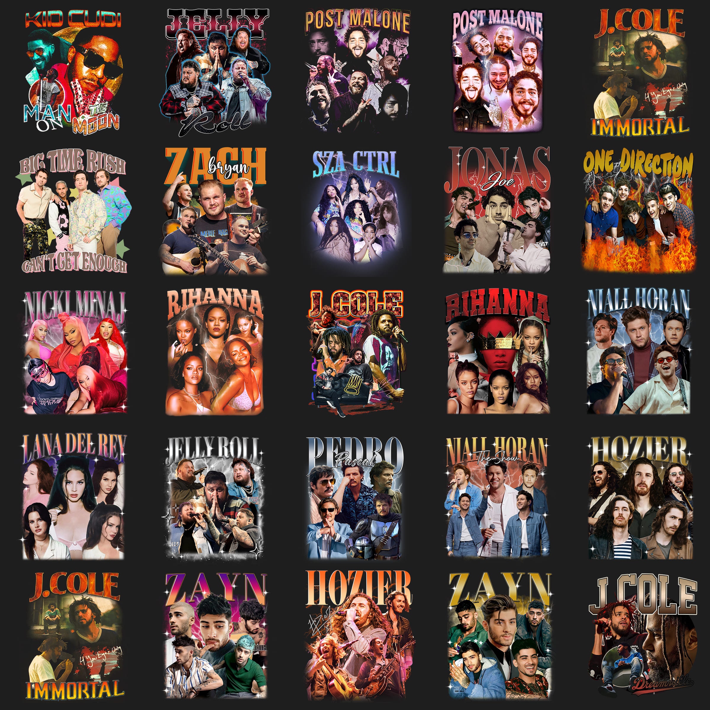 85 Bundle Bootleg Style Designs, Hip-Hop-Design-Bundle, T-Shirt-Designs ...
