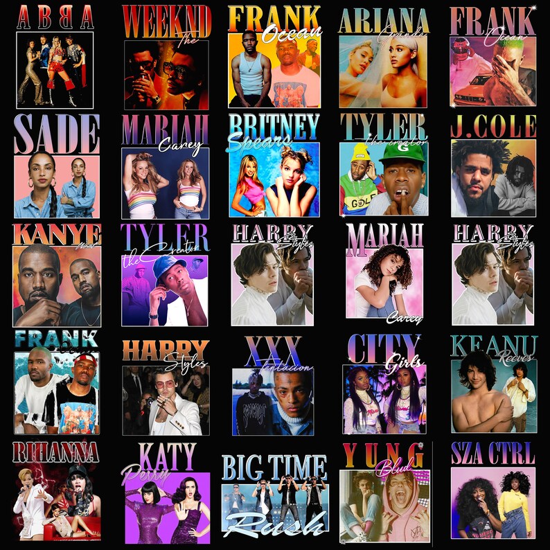 75 Bootleg Style Movie Designs PNG, Hip Hop Design Bundle, Vintage ...