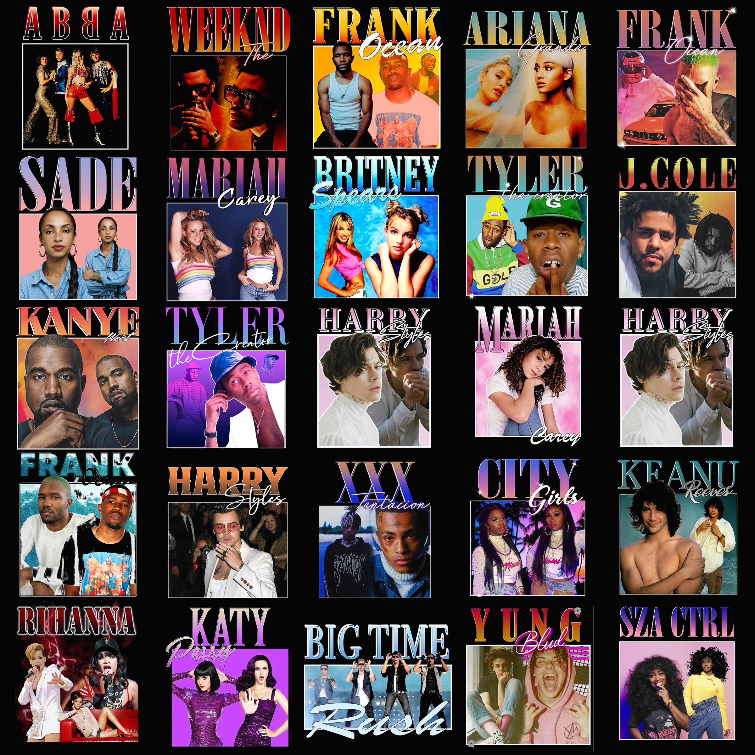 75 Bootleg Style Movie Designs PNG, Hip Hop Design Bundle, Vintage ...