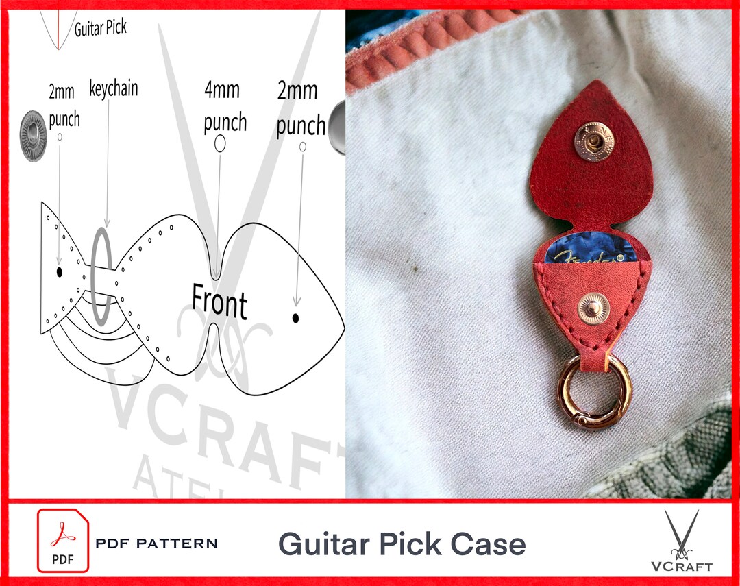 PDF Pattern of Guitar Pick Case - Etsy