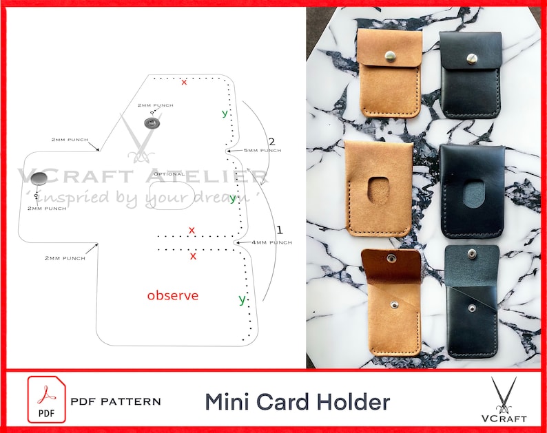 PDF Pattern of Mini Card Holder - Etsy