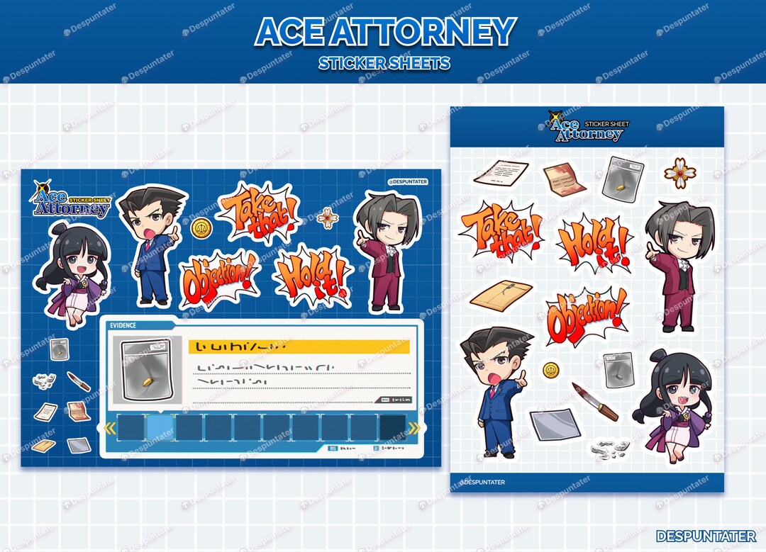 Ace Attorney Stickers Sheets - Etsy