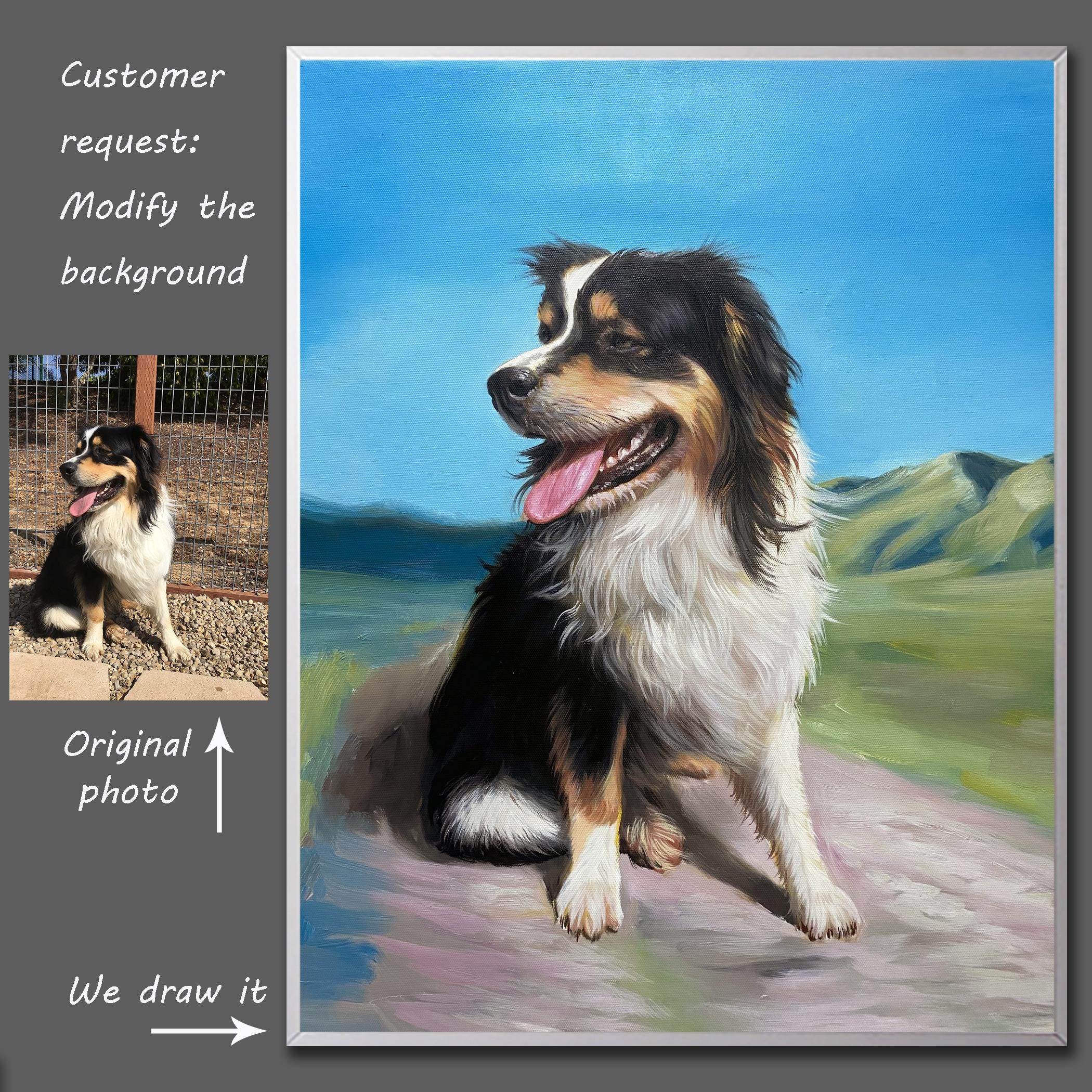 Custom Realistic Pet Portraits From Photo, Photo to Dog Portrait 100% ...