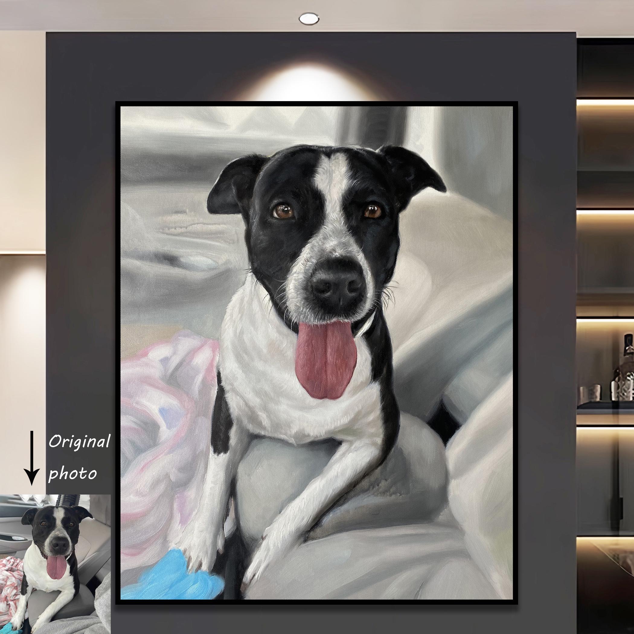 Custom Realistic Pet Portraits From Photo, Photo to Dog Portrait 100% ...