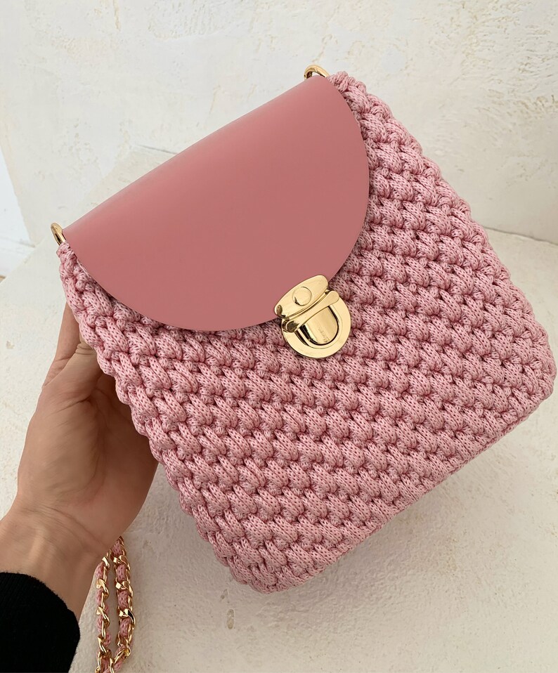 Crochet Flap Bag Pattern DIY Luxury Purse Tutorial Crocheted Handbag ...