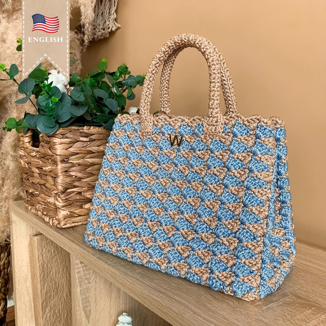 Crochet Handbag Pattern Crocheted Tote Bag Tutorial Pattern Crocheting ...