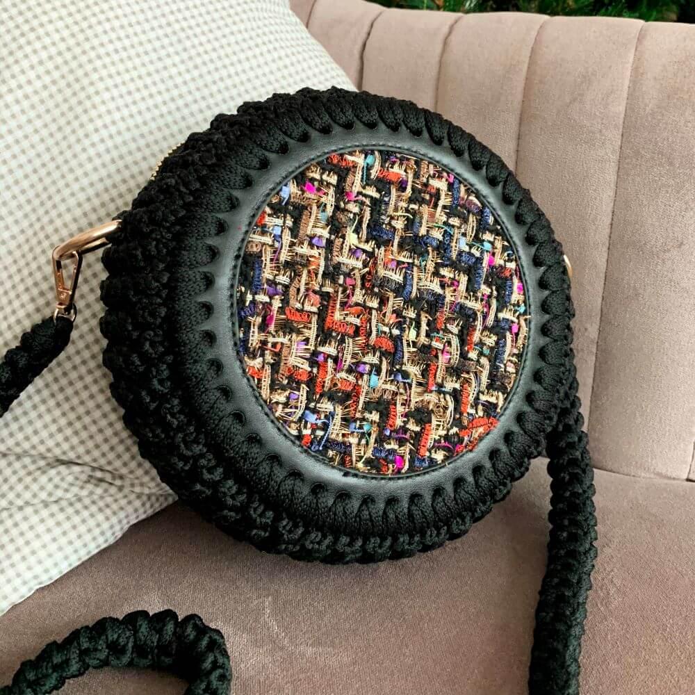Crochet Round Bag Pattern With Leather Sides (video Tutorial) - Etsy