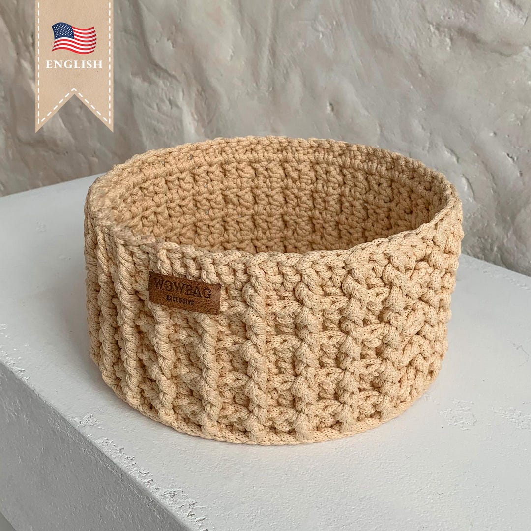 Crochet Basket Pattern Crochet Round Basket Storage Crochet Pattern ...