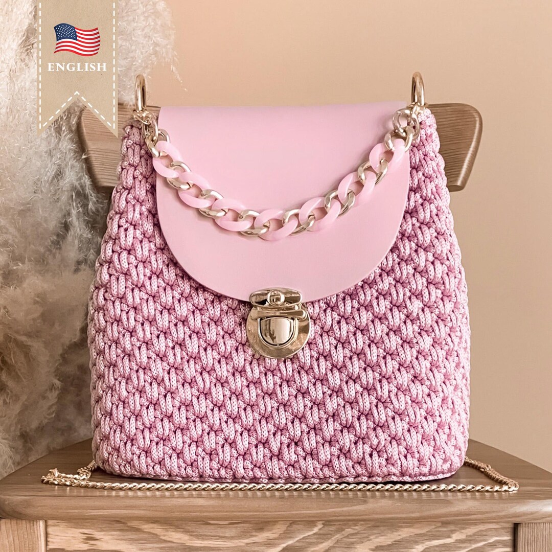 Crochet Flap Bag Pattern DIY Luxury Purse Tutorial Crocheted Handbag ...