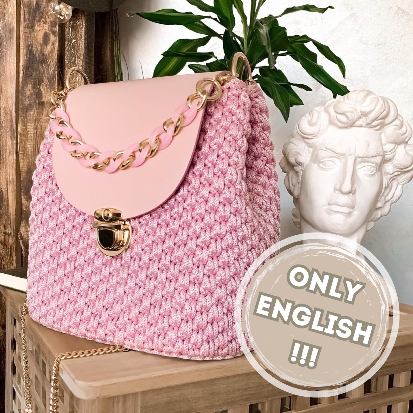 Crochet Flap Bag Pattern DIY Luxury Purse Tutorial Crocheted Handbag ...