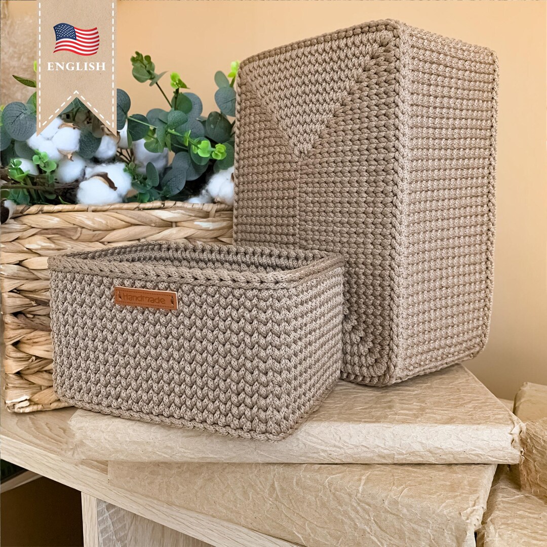 Crochet Pattern Basket Pattern Crochet Rectangular Basket Crochet ...