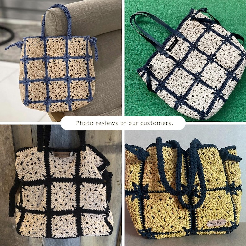 Crochet Raffia Summer Bag Pattern Video Tutorial Crocheted Tote Handbag ...
