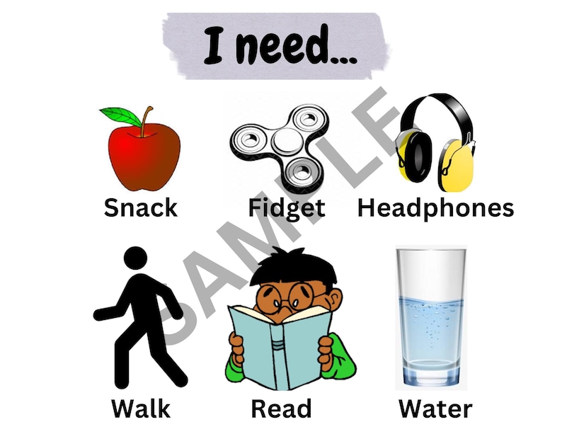 Autism Choice Board With Icons | Visual Communication Aid ...