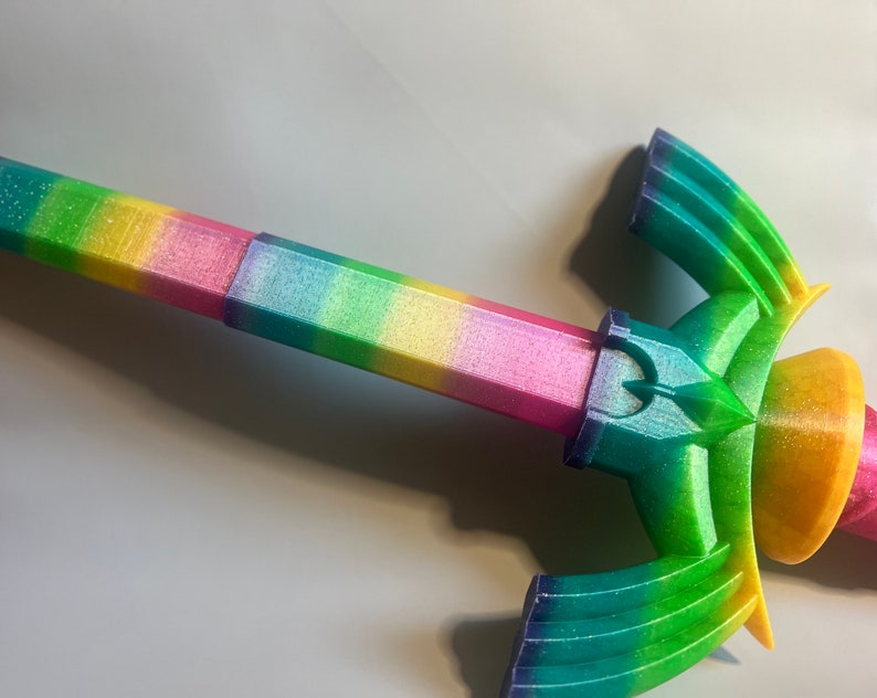 3D Printed Glittery Rainbow Sword - Etsy