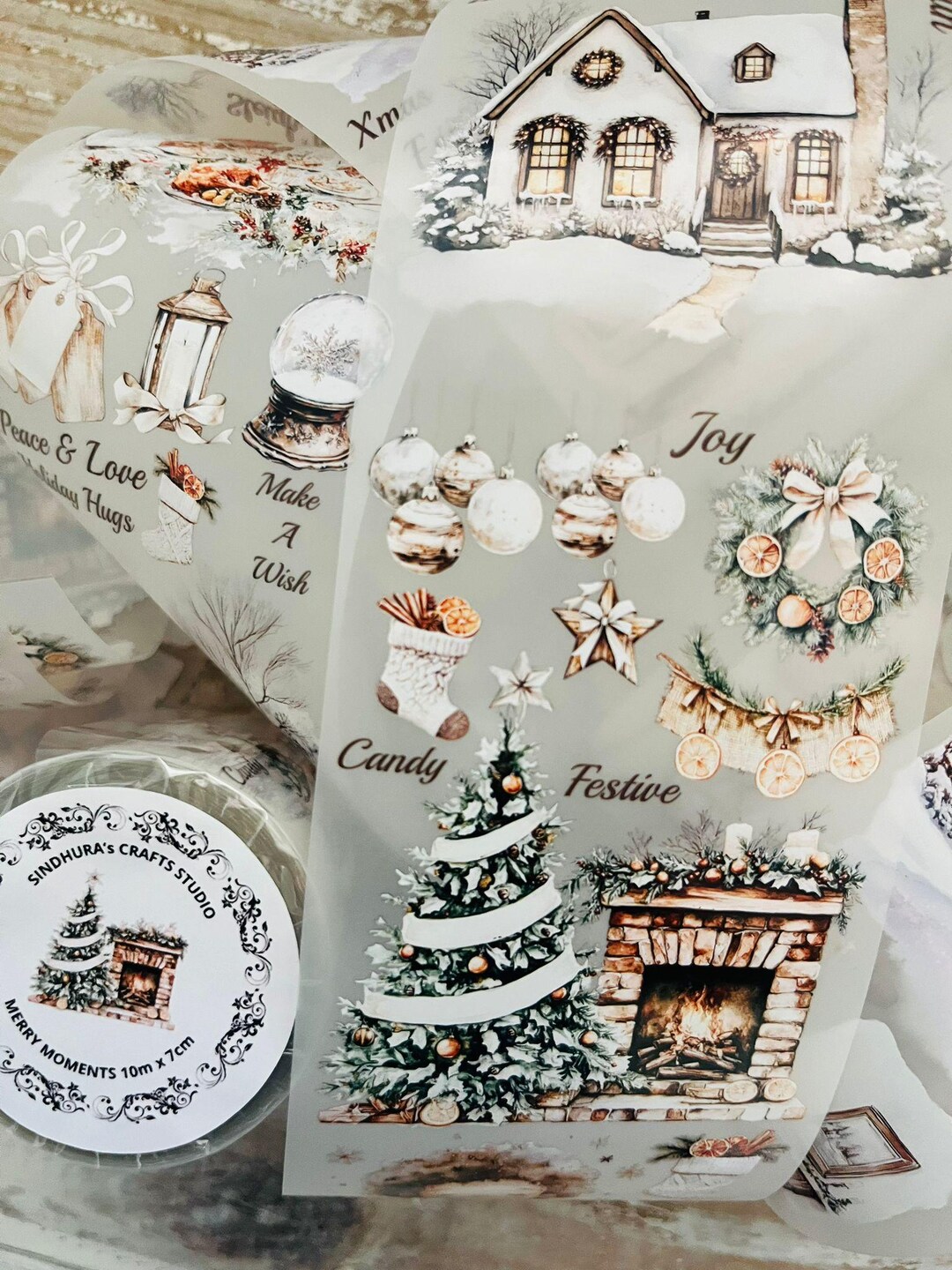 Merry Moments Matte PET Tape 10m X 7cm Roll Sindhura's - Etsy Australia