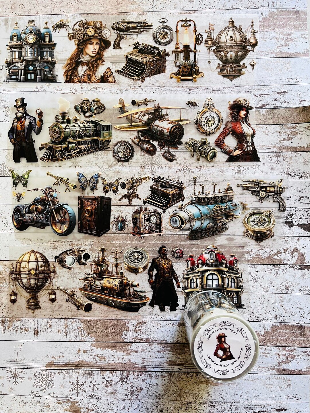 Steampunk Retro Fusion Matte Pet Tape 100 Cm Sample Loop X 7cm Height - Etsy