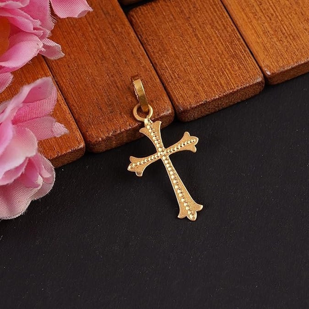 22 K 916 Hallmarked Solid Gold Holy Cross Pendent Beautifully Hand ...