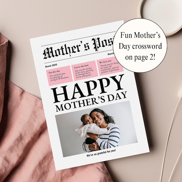 Mothers Day Newspaper Flower Template - Etsy