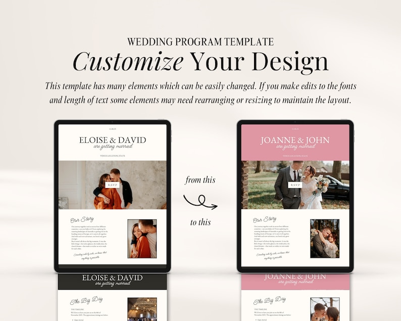 Canva Wedding Website Template for Digital RSVP, Elegant & Minimal ...