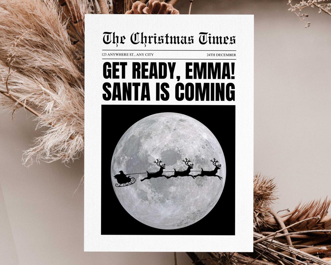Christmas Newspaper Template, Editable in Canva, Christmas Eve Box ...