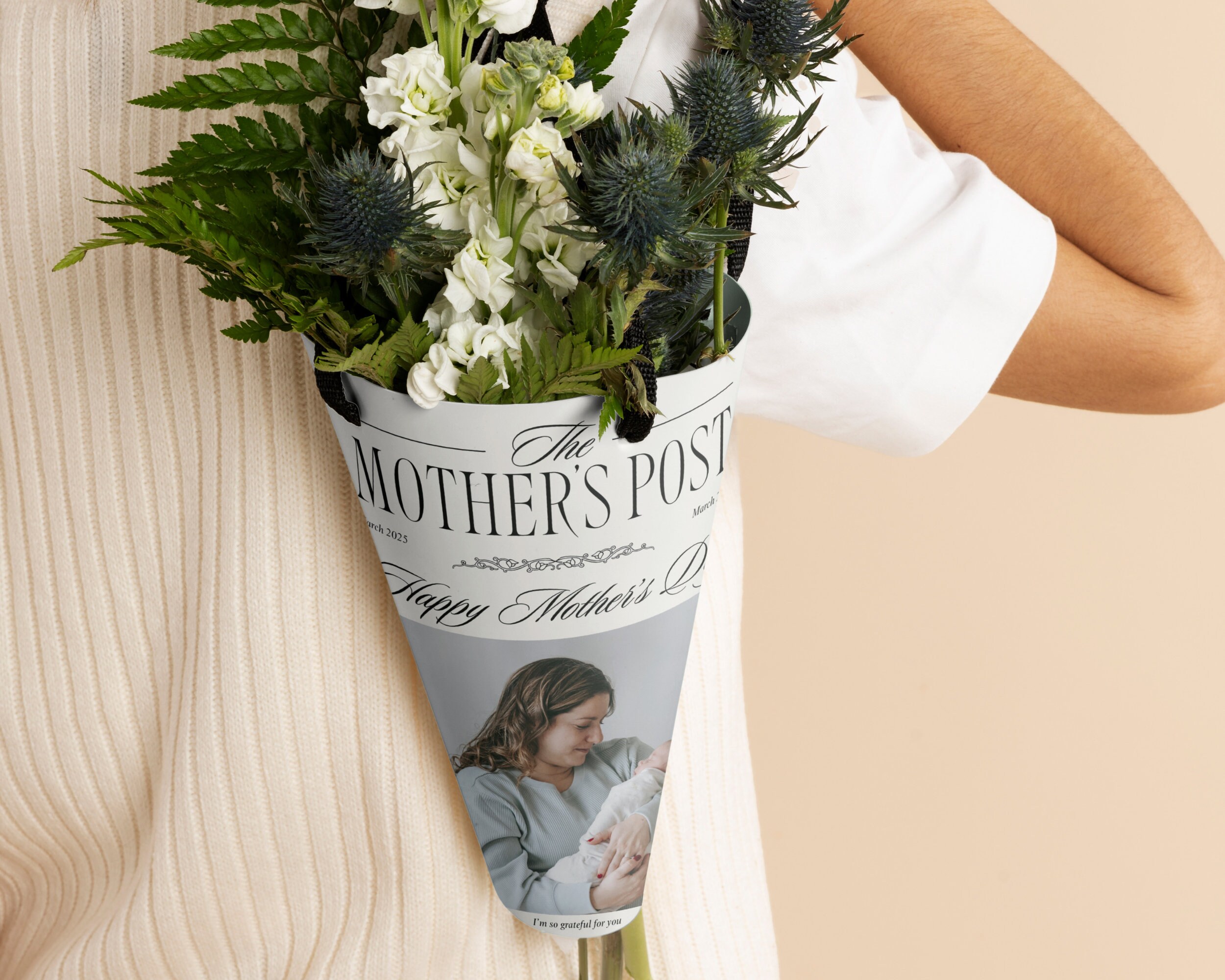 DIY Mothers Day Newspaper Template, Gift for Best Mum or Mom, Custom ...