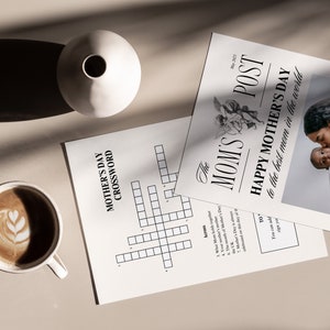 Mothers Day Newspaper Gift for Best Mom or Mum, Editable Canva Template ...