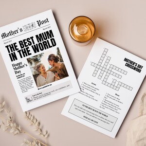 Mothers Day Newspaper Greeting Card, Template Editable in Canva, DIY ...