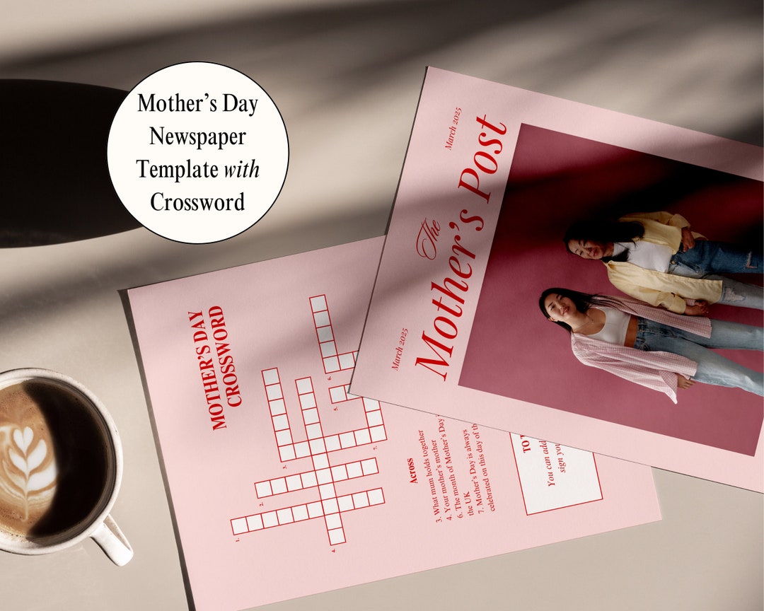 Mothers Day Newspaper Front Page Printable Canva Template, Greeting ...
