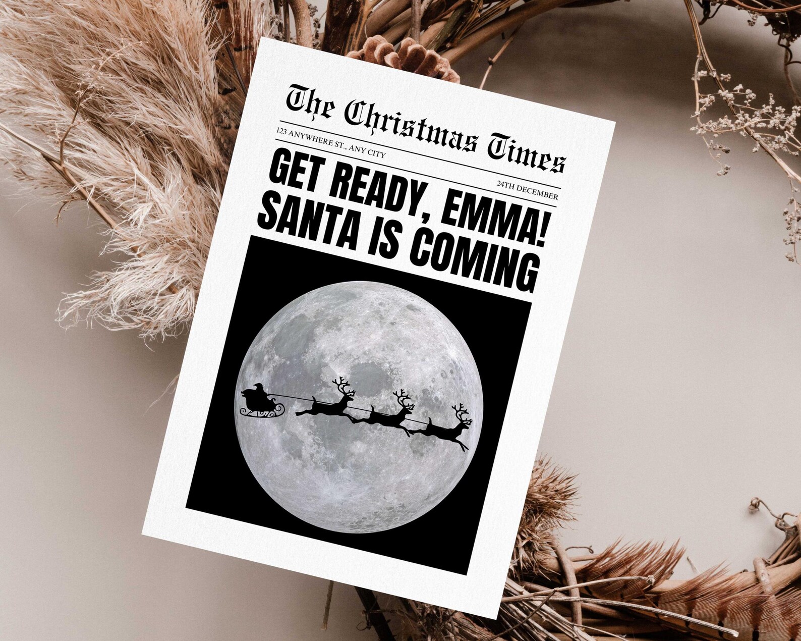 Christmas Newspaper Template, Editable in Canva, Christmas Eve Box ...