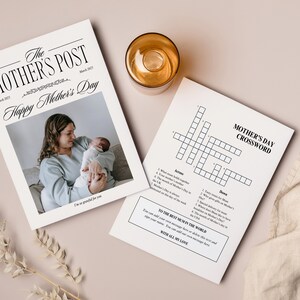 DIY Mothers Day Newspaper Template, Gift for Best Mum or Mom, Custom ...