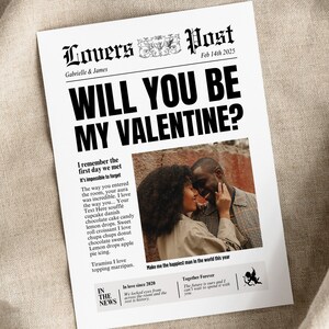 Valentine's Day Newspaper Template for Galentine's Gift, Editable ...
