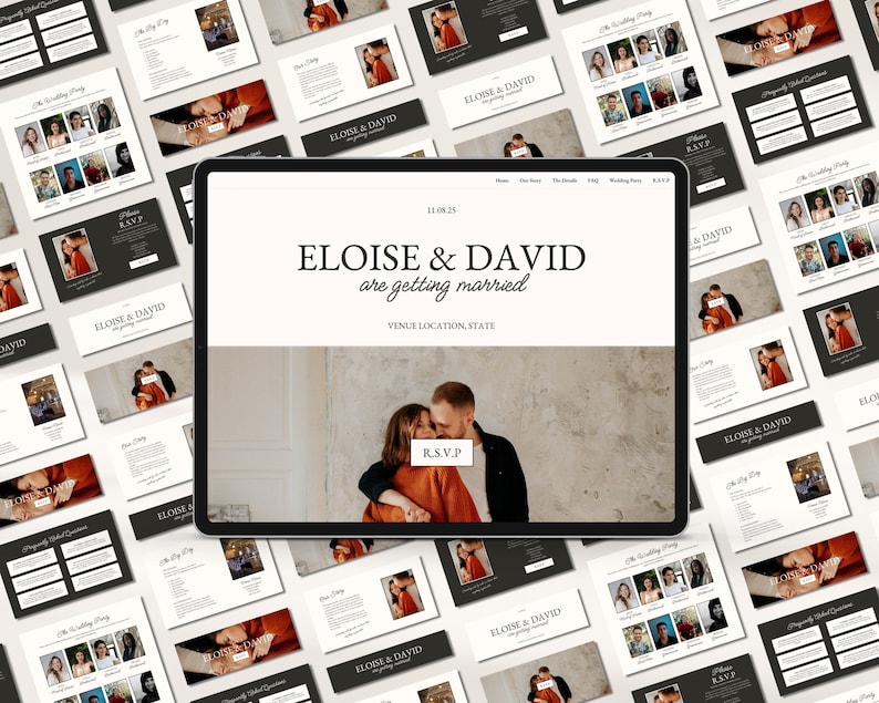 Canva Wedding Website Template for Digital RSVP, Elegant & Minimal ...