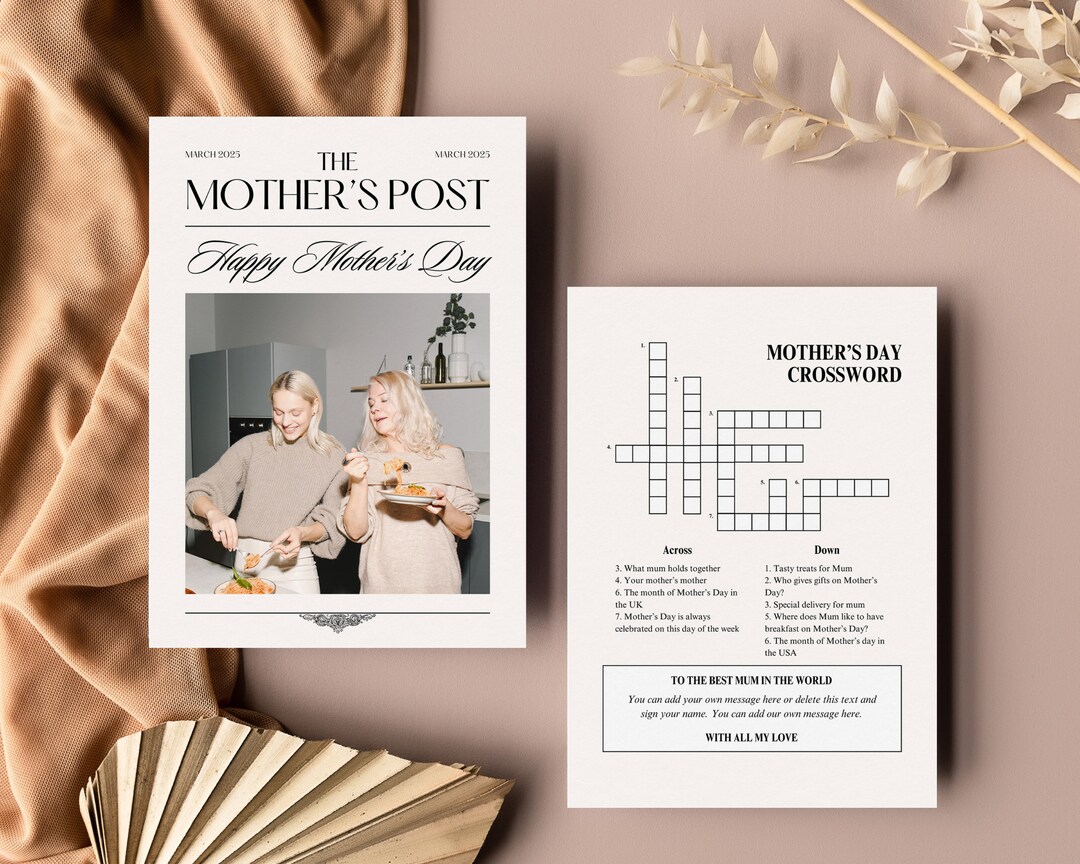 Mothers Day Newspaper Template for Mum, Fun Gift for Mom, A4 Printable ...