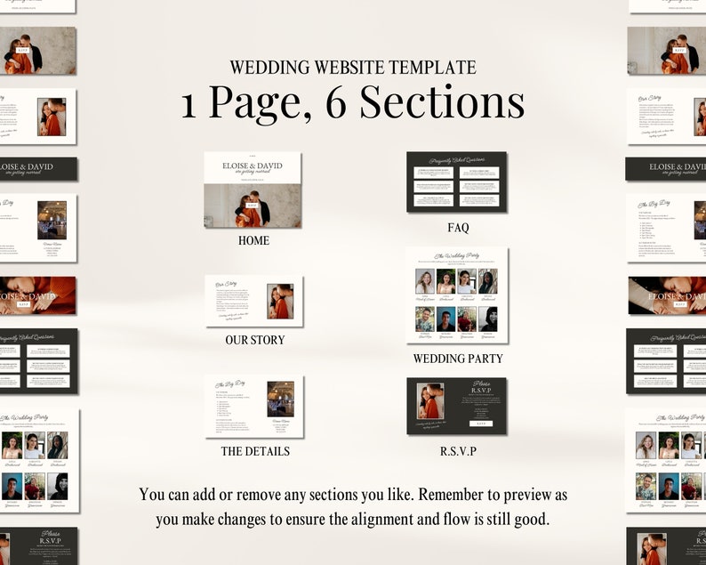 Canva Wedding Website Template for Digital RSVP, Elegant & Minimal ...