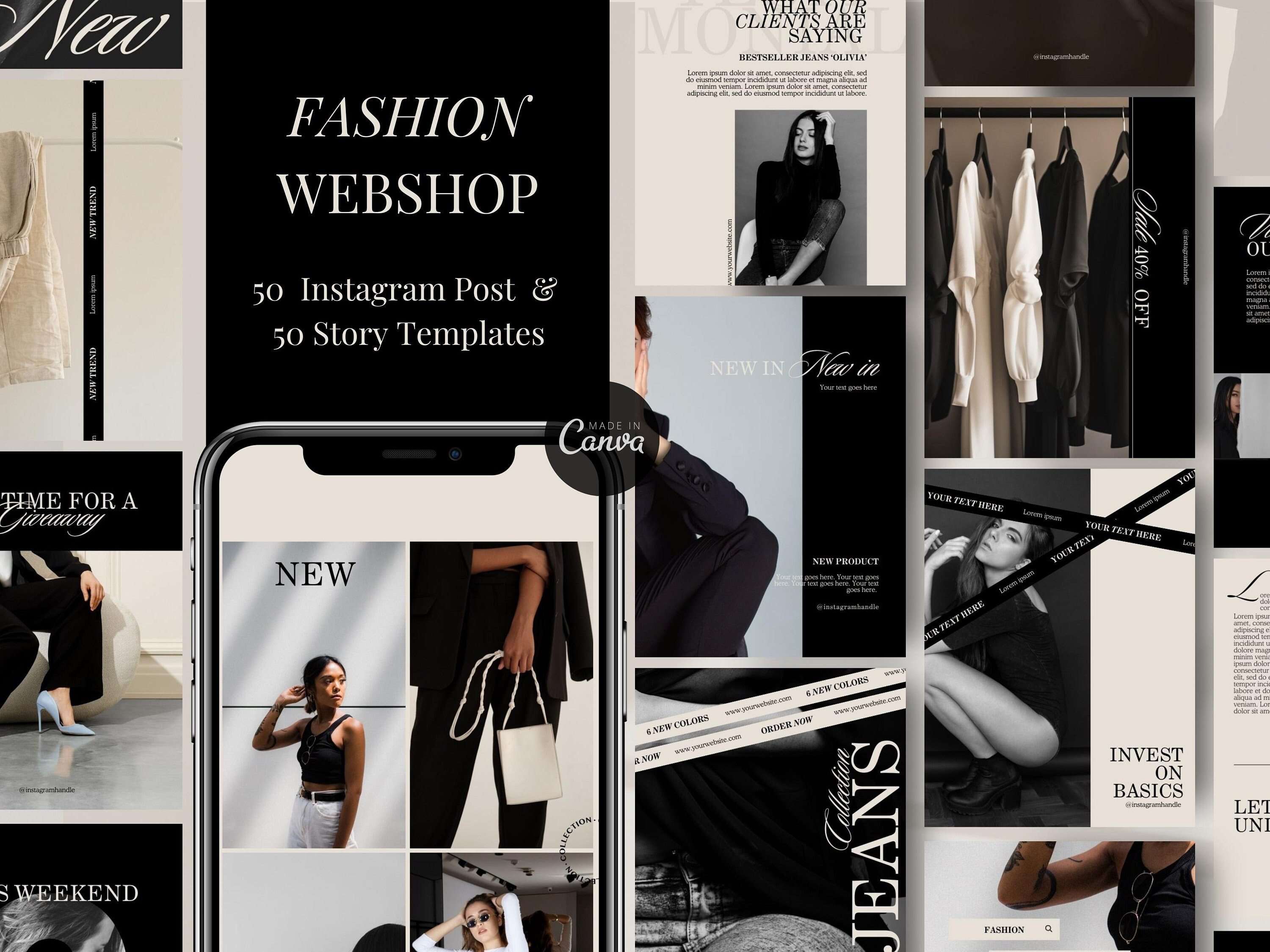 Fashion Instagram Templates | Aesthetic Instagram Templates Canva ...