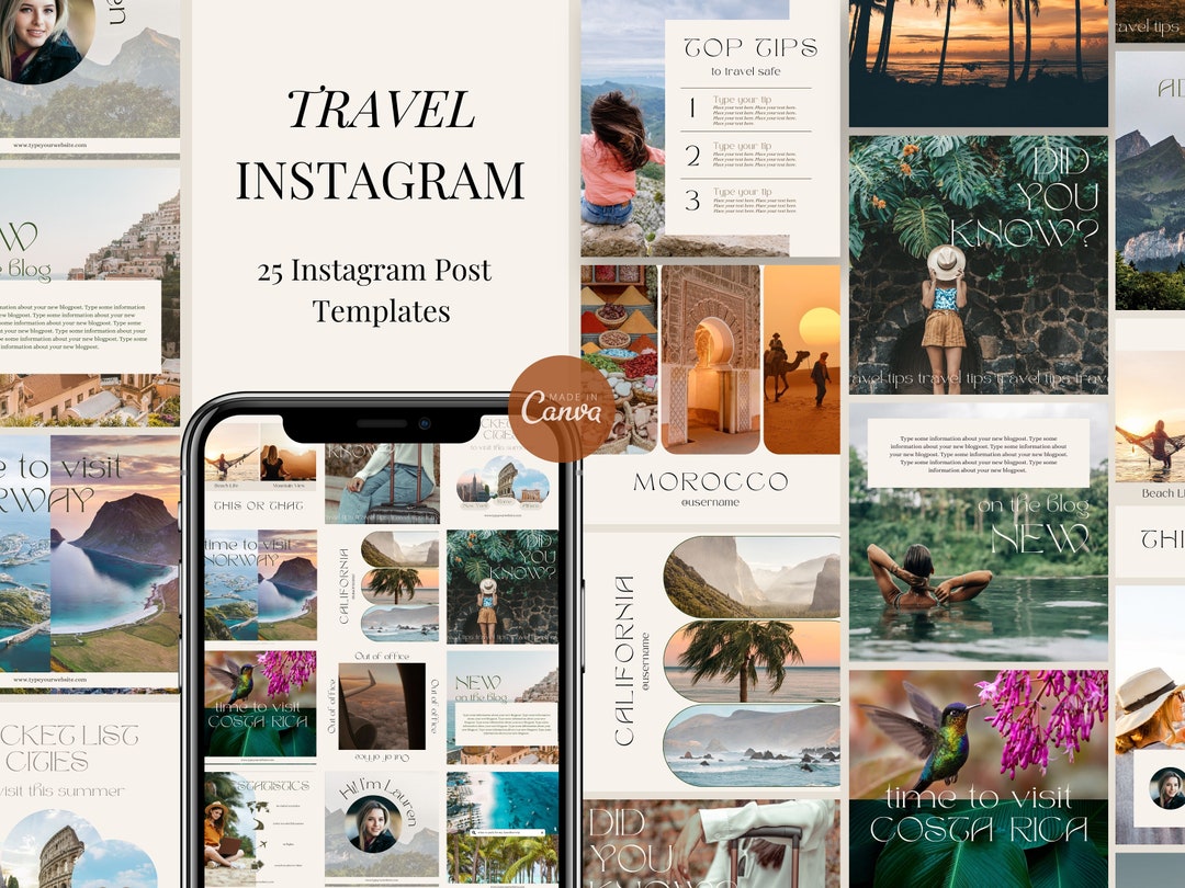 Travel Instagram Templates | Aesthetic Instagram Templates for Travel ...