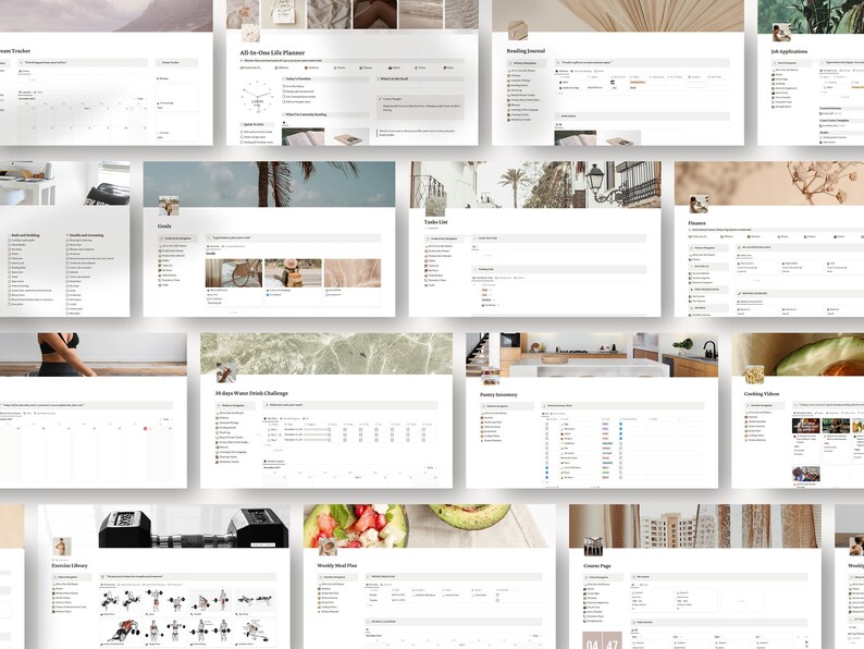 Notion Life Planner | All in One Digital Notion Planner | Beige Theme Notion Template Including ...
