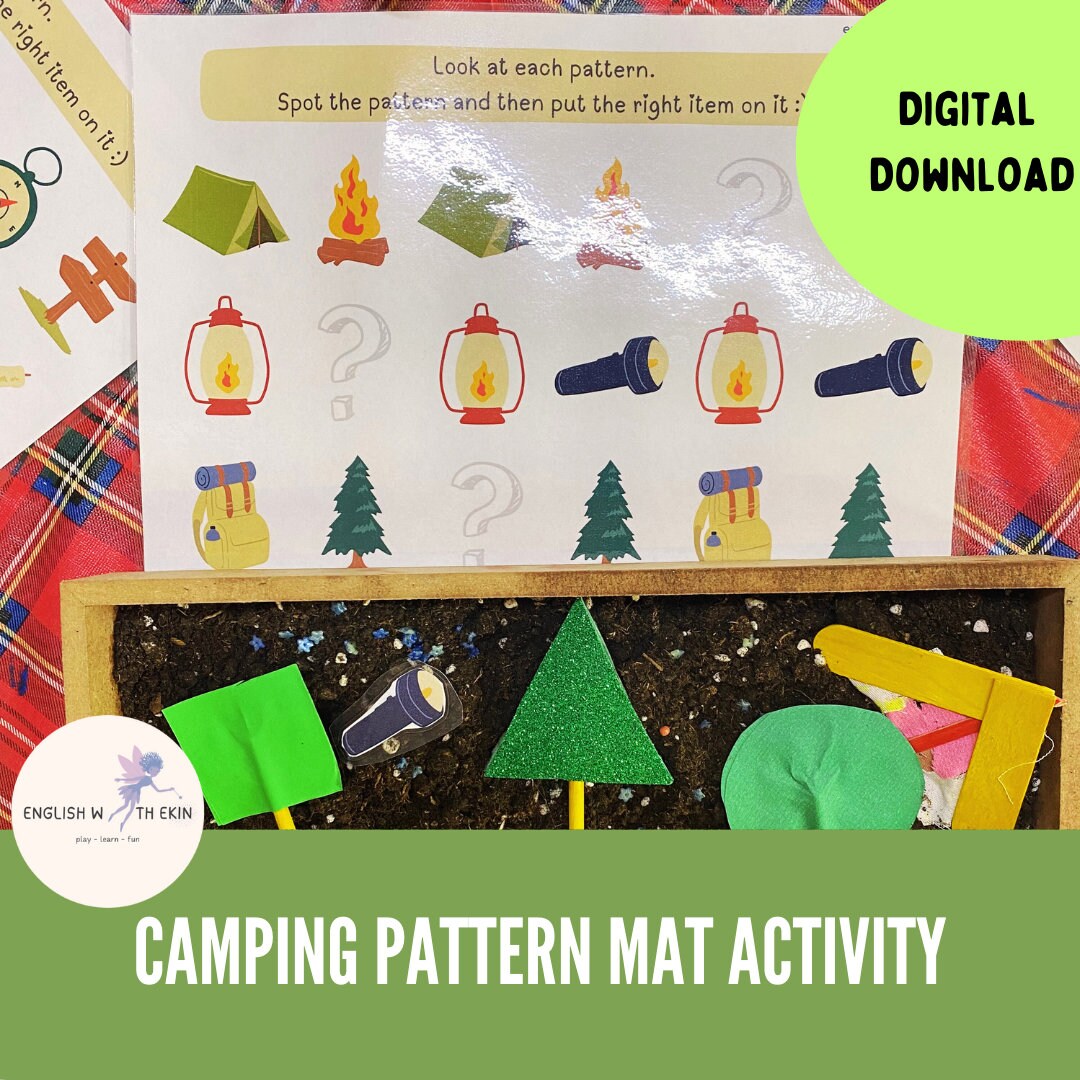 Camping Pattern Mat Fall Activities Digital Pre-k Activity - Etsy