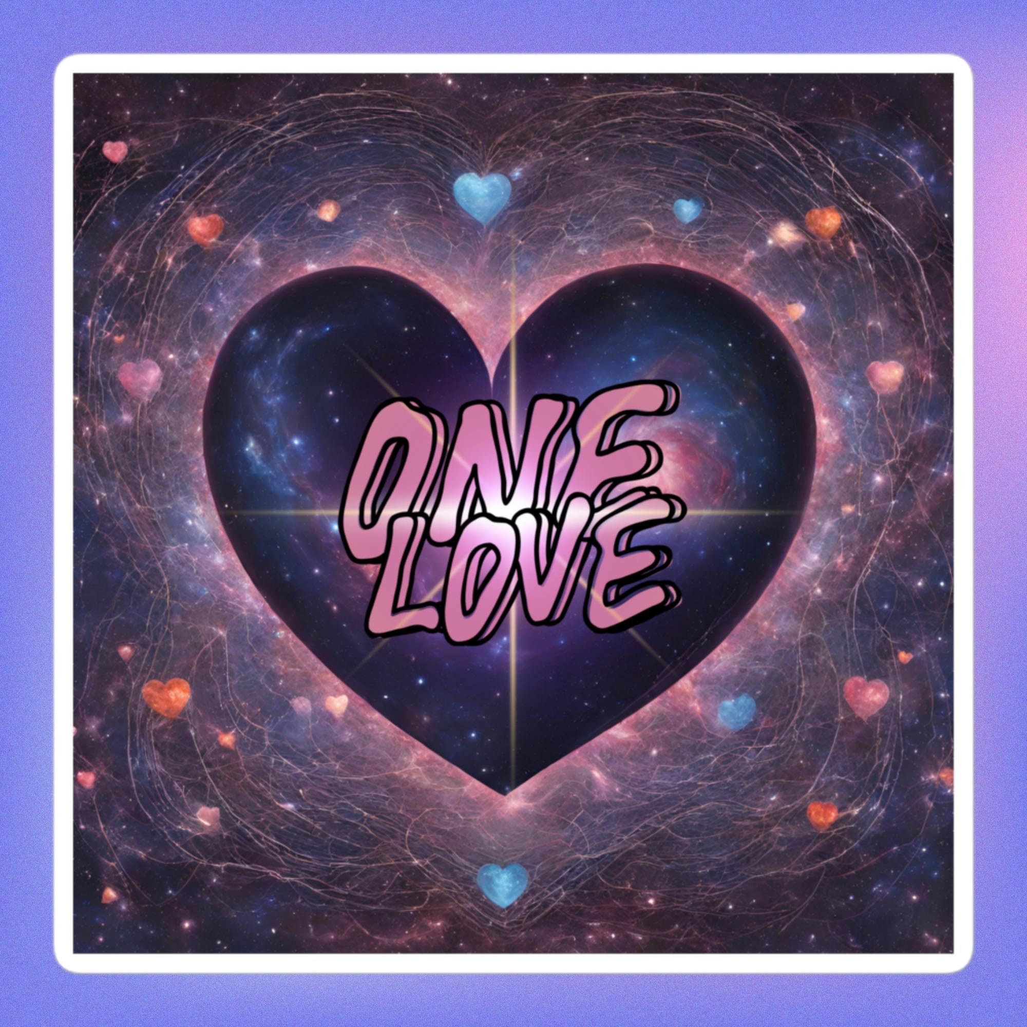 One Love Sticker / Spiritual Sticker / Heart Galaxy Sticker / Love and ...