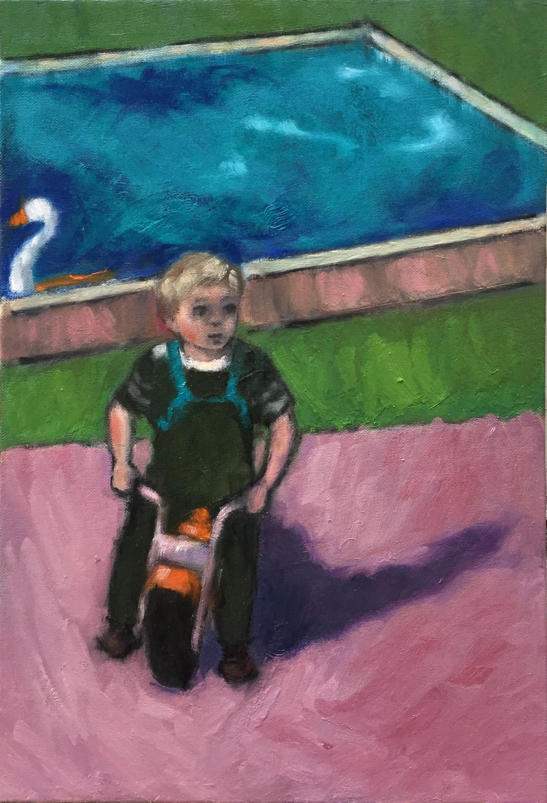 Malen mit Kind: kleiner Junge auf seinem Motorrad - Etsy.de