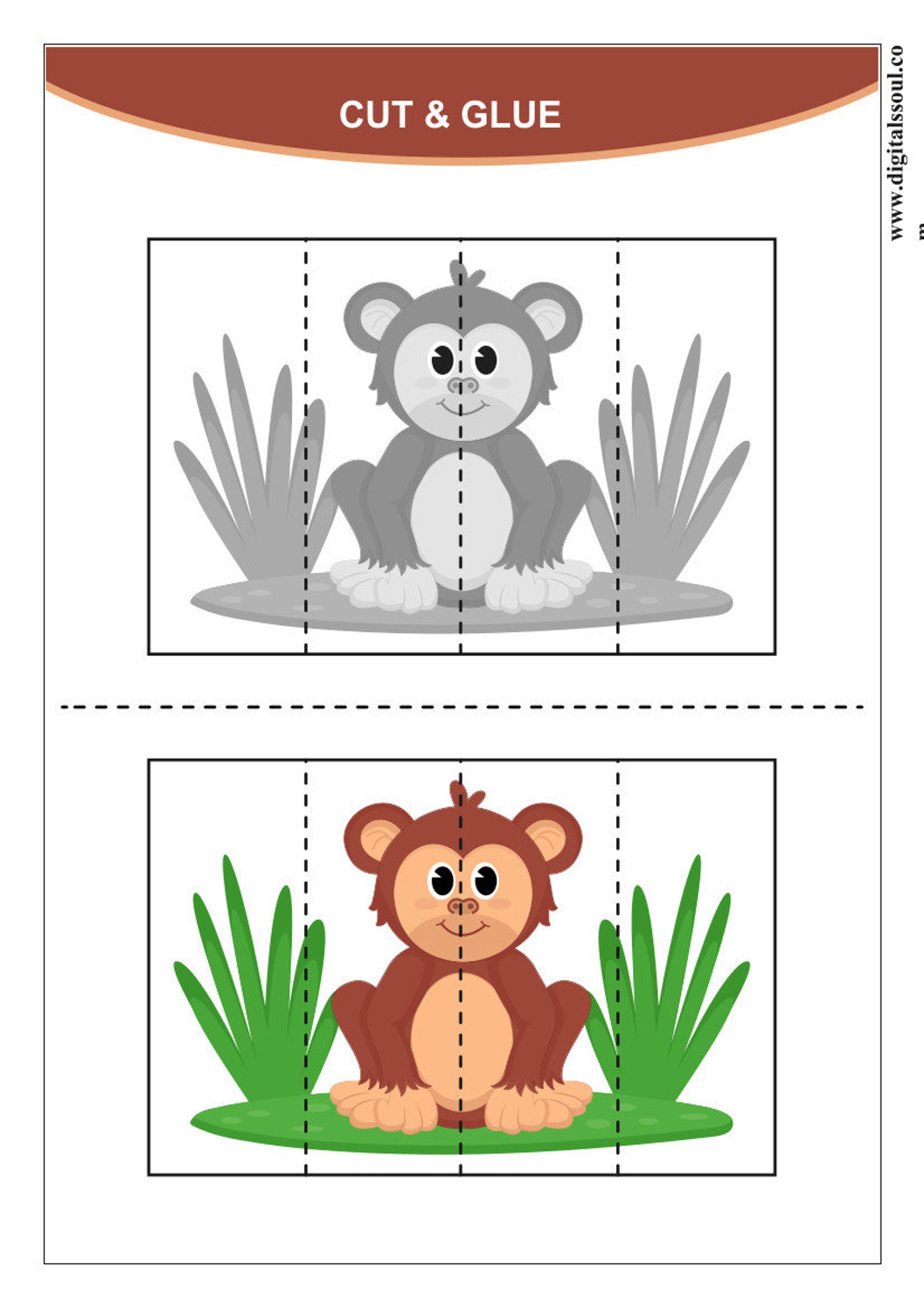 Cut and Glue Activity Book PDF File for Kids Summer Cut & Glue ...