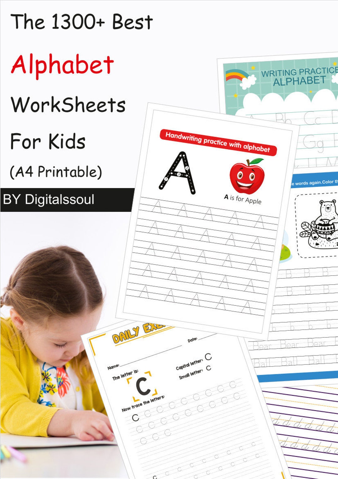 26 ABC Phonics Tracing Cards. Preschool- Kindergarten Handwriting and ...