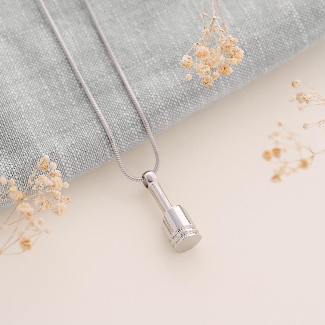 Engine Piston Cremation Urn Necklace - Memorial Pendant for Motorsport ...