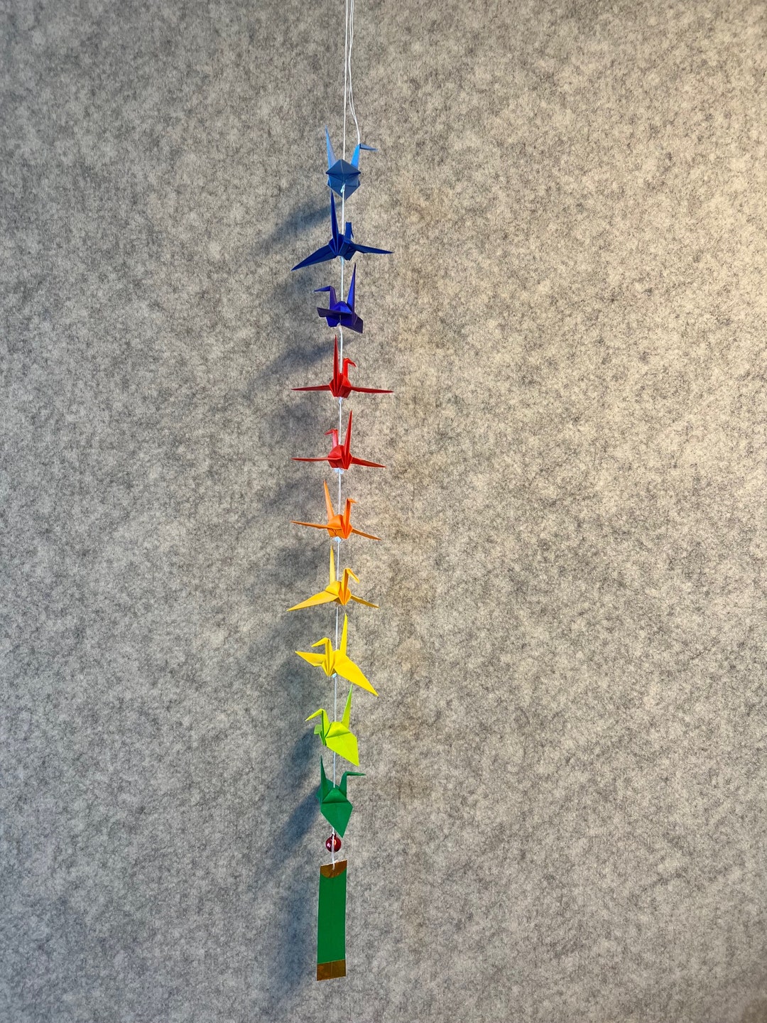 A String of 10 Origami Cranes - Rainbow Colors - Etsy