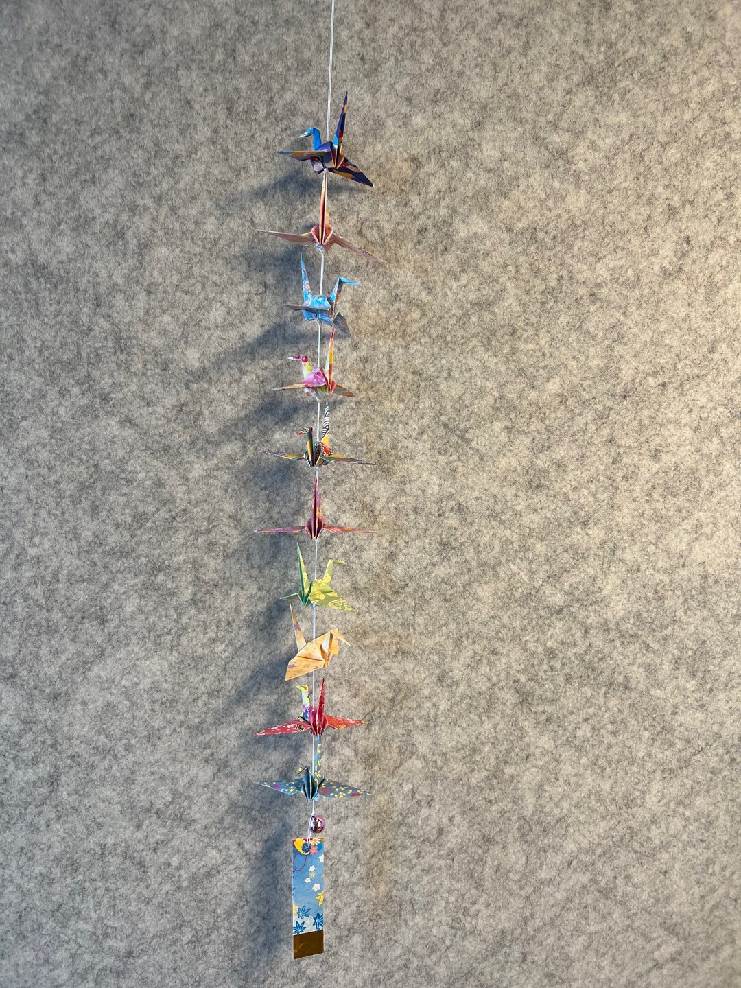 A String of 10 Origami Cranes Random Mixed Patterns and - Etsy UK